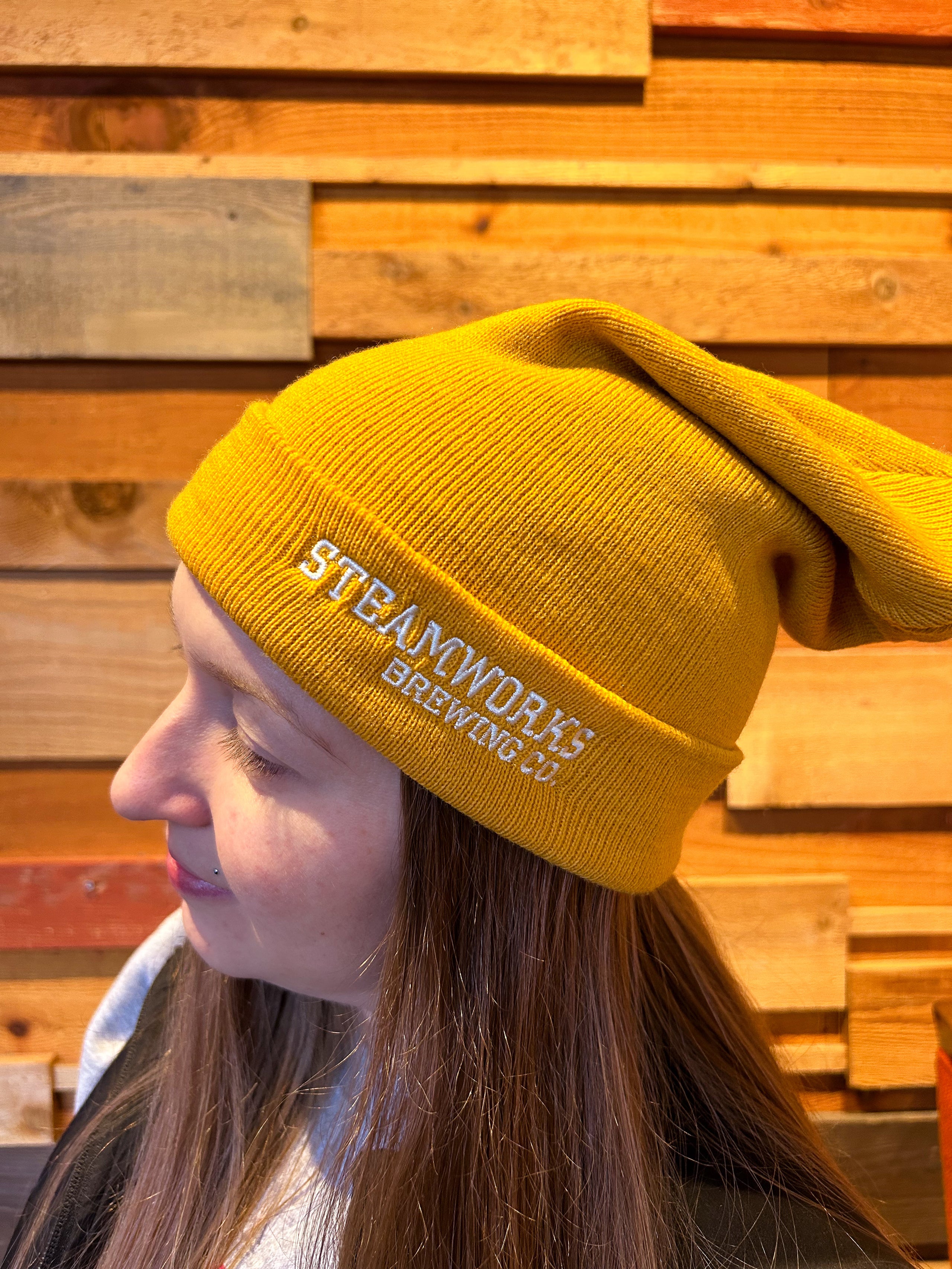 Mustard Yellow Knit Toque | Steamworks Taproom Burnaby